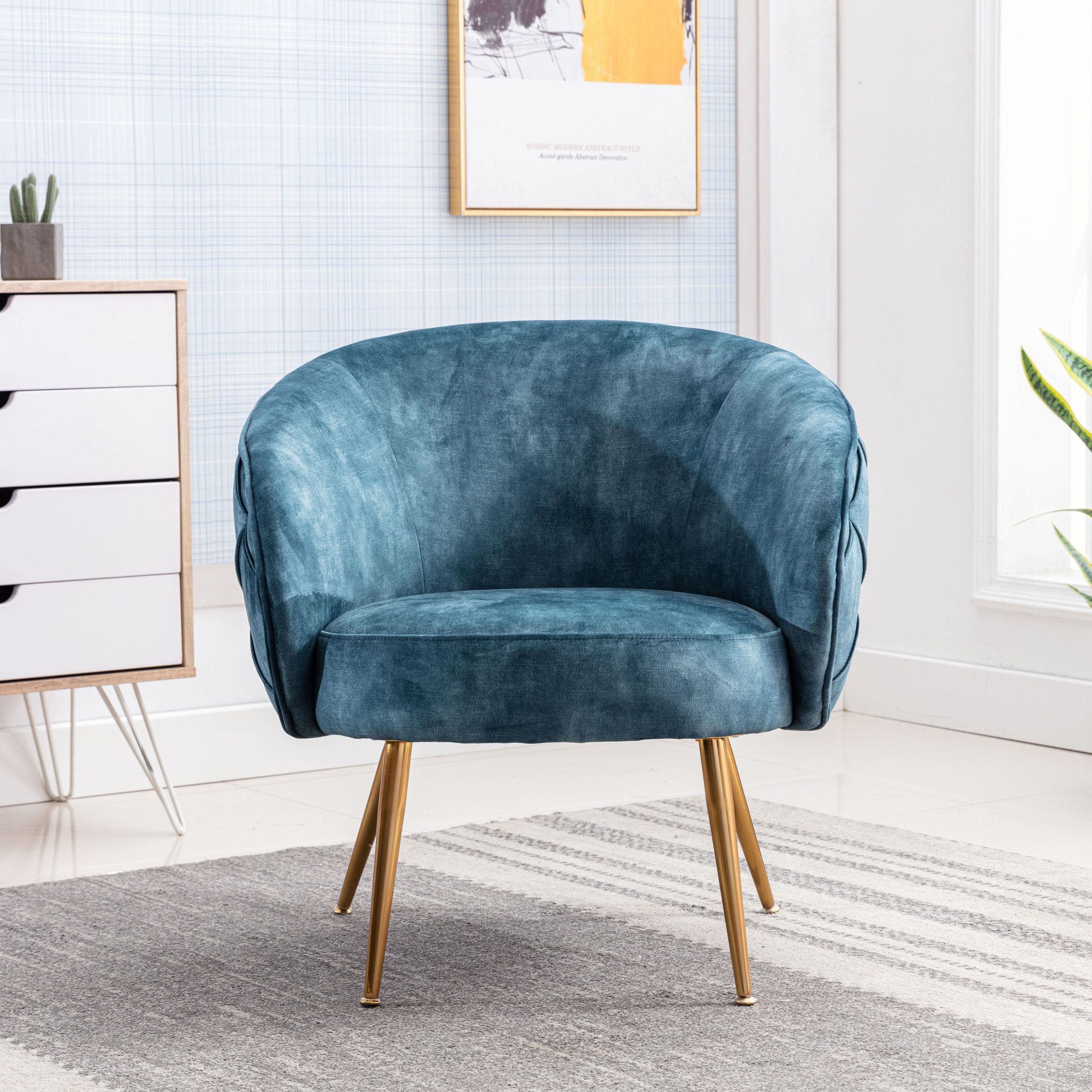Everly Quinn Maykell 27.3" W Velvet Side Chair | Wayfair